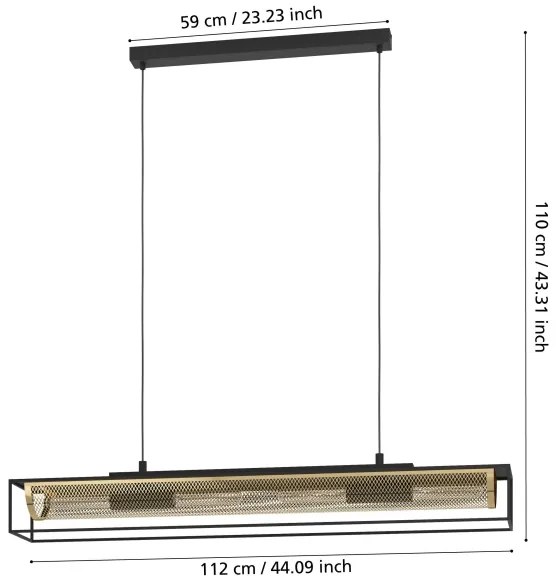 Eglo 43788 - Lustr na lanku NOHALES 4xE27/40W/230V