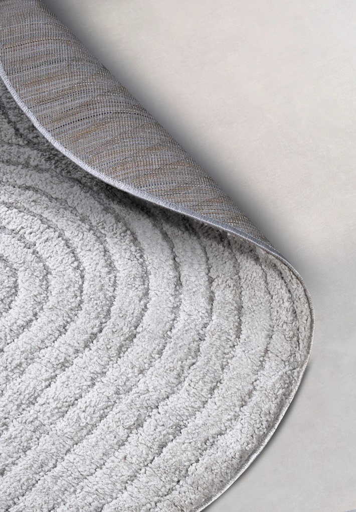 ELLE Decoration, Kusový koberec New York 106205 Light Grey kruh, 200x200 (průměr) kruh, šedá, ložnice