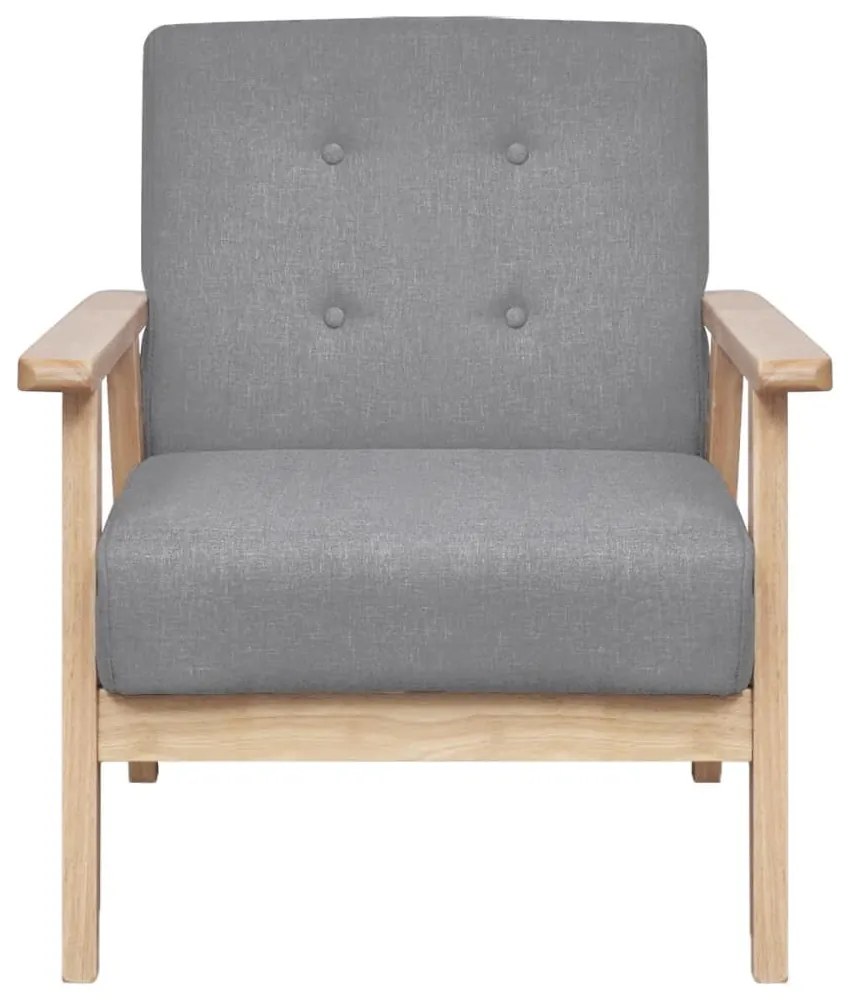 Křeslo světle šedé textil 242225