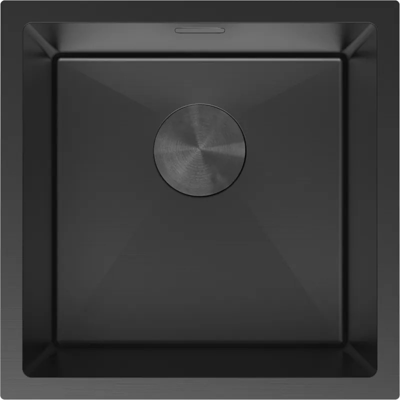 Mexen Trixo, 1-komorový nerezový dřez 440 x 440 mm, černá, 6413441000-70