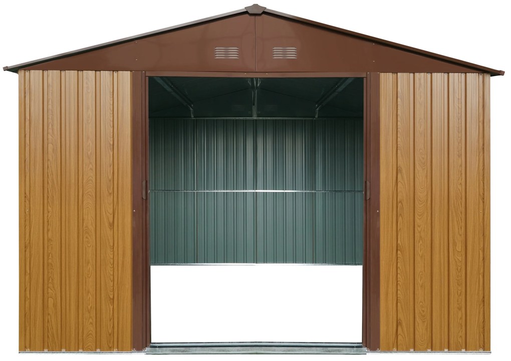 Zahradní domek BestBerg ZDB-9D / 9 m² / 279 x 324 x 211 cm / dekor dřevo/hnědá