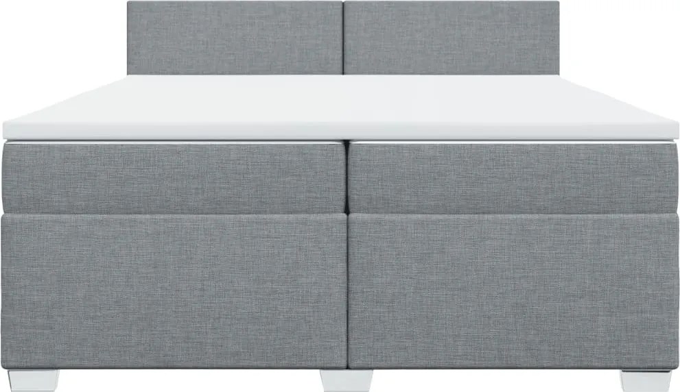 Box spring postel s matrací světle šedá 200 x 200 cm textil 3288288
