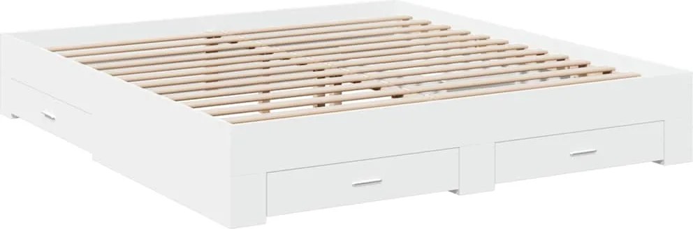 Rám postele se zásuvkami bílý 180 x 200 cm kompozitní dřevo 3280363