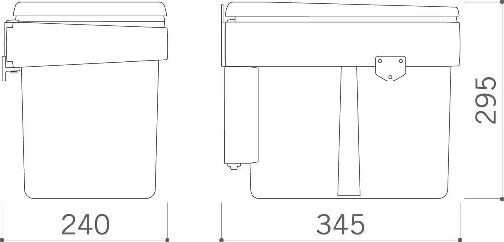 In-Design Vestavný koš na dvířka UNION SINGLE - 2x 7 L