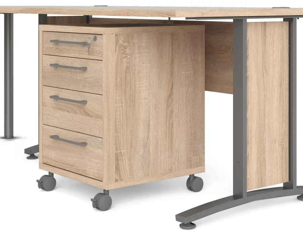 Rohový psací stůl Office 80400/304 dub sonoma/silver grey