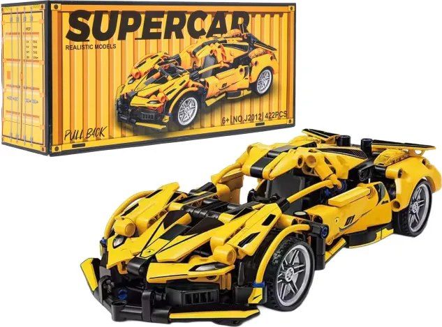 Stavebnice auta SUPERCAR No.J2012 žlutá - 422 dílků