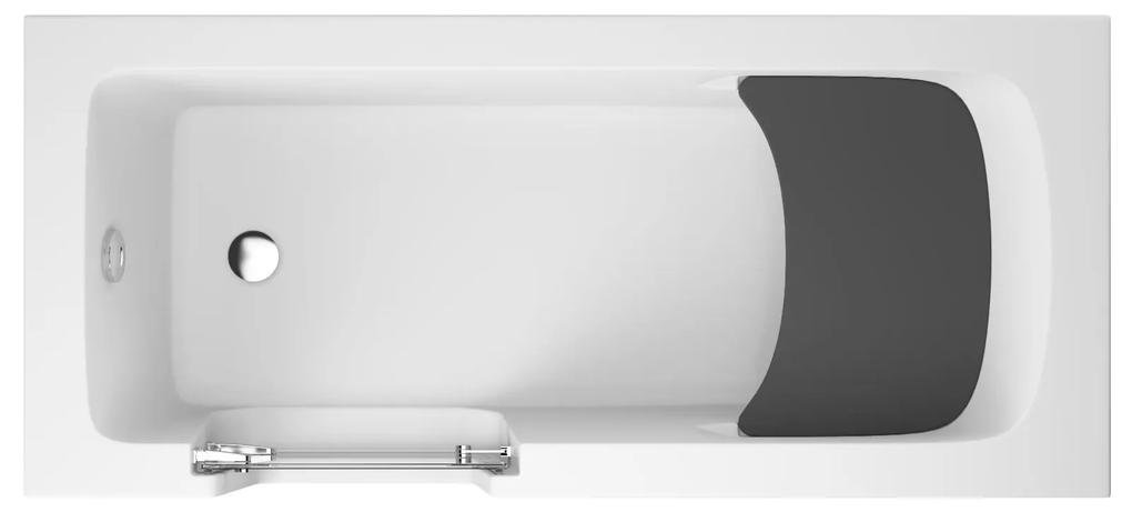 Vana s dvířky Polimat VOVO 160x75 s bílým čelním krycím panelem + vanový sifon s výpustí Click-Clack