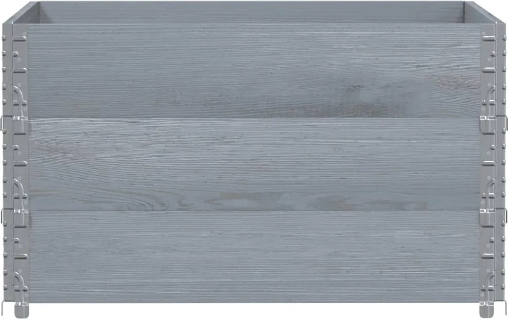 Zahradní truhlík šedý 100 x 100 cm masivní borové dřevo 3295433