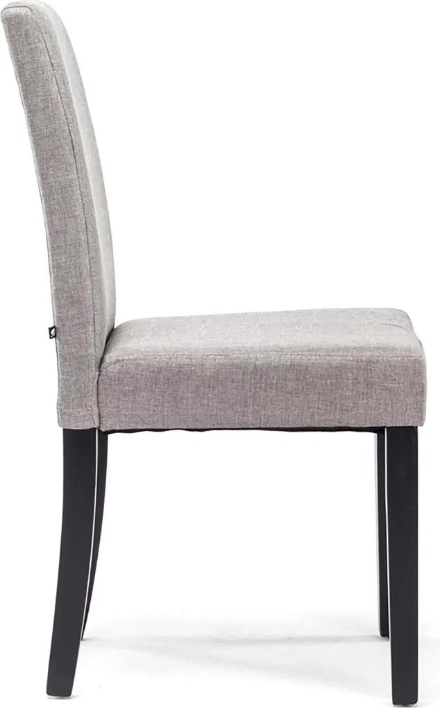 Sada 4 jídelních židlí Ina látka černá konstrukce – světle šedá
