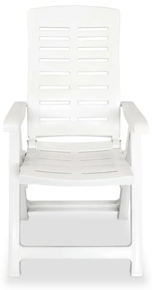 vidaXL Polohovatelné zahradní židle 2 ks plastové bílé