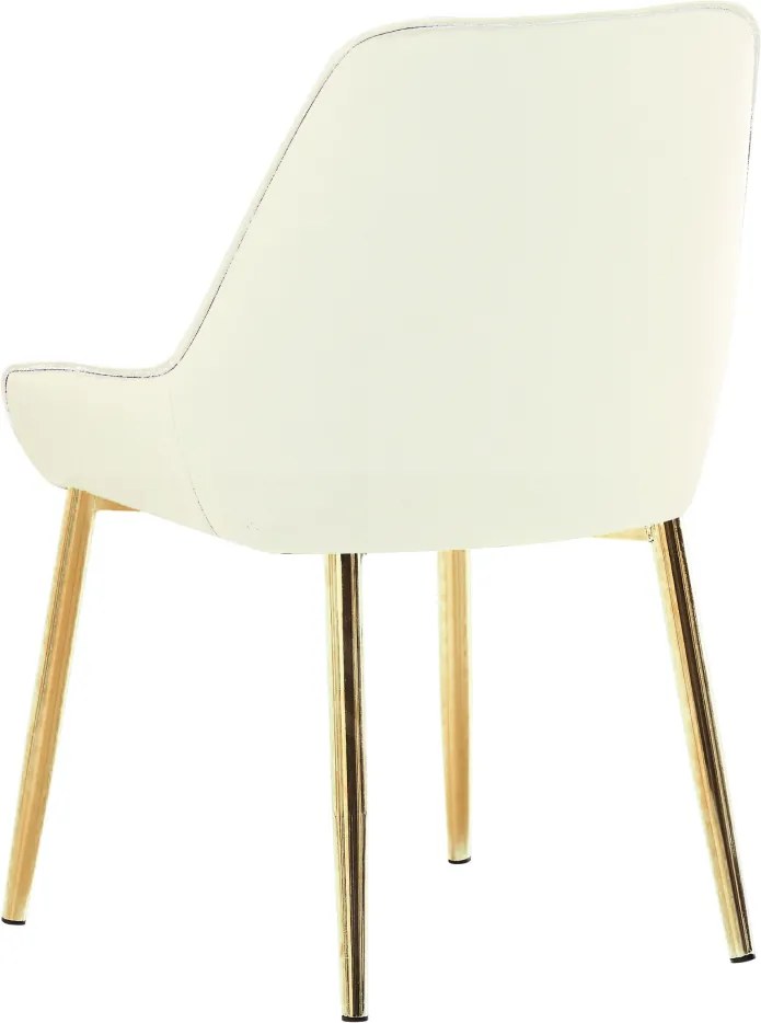 Jídelní židle LUXURY - látka Velvet, zlatý chrom / béžová