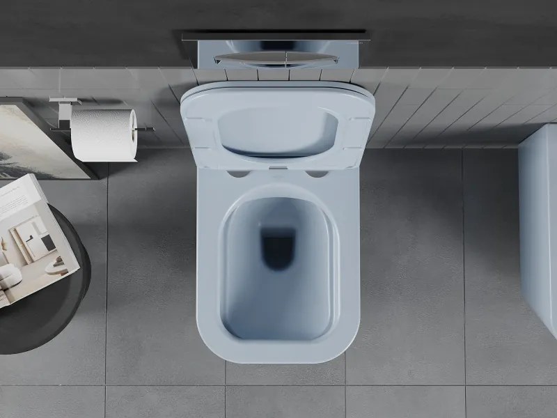 Mexen Teo, závěsné WC Rimless s WC deskou slim, duroplast, šedá-modrá matná, 30854069