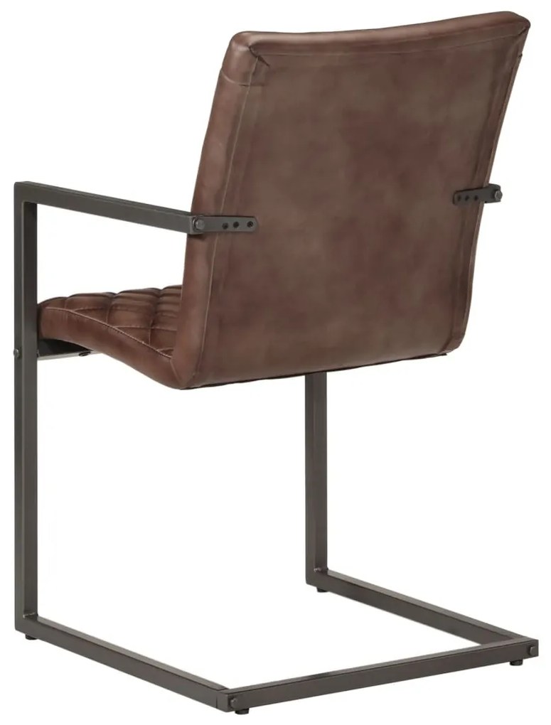 vidaXL Konzolové jídelní židle 2 ks hnědé pravá kůže