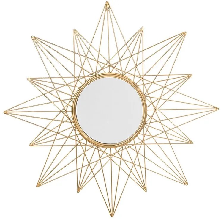 Zlaté nástěnné zrcadlo Ø 91 cm PANON Beliani