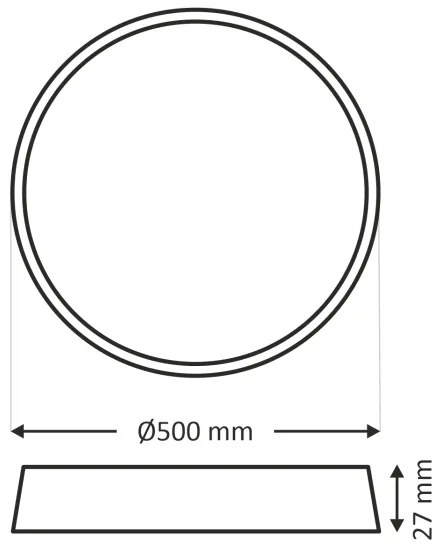 LED Stropní svítidlo LED/40W/230V 3000/4000/6500K pr. 50 cm černá
