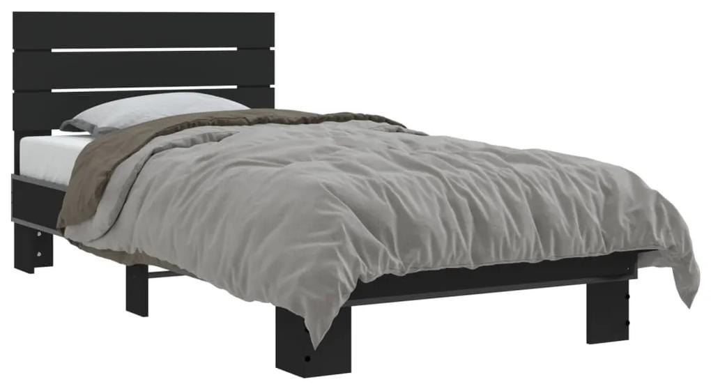 Rám postele černý 75 x 190 cm kompozitní dřevo a kov,  845747