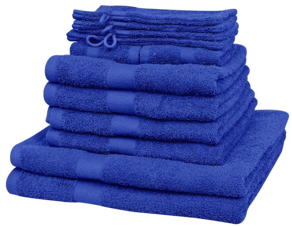 130621 vidaXL Sada osušek a ručníků 12 ks bavlna 500 g/m² královská modrá
