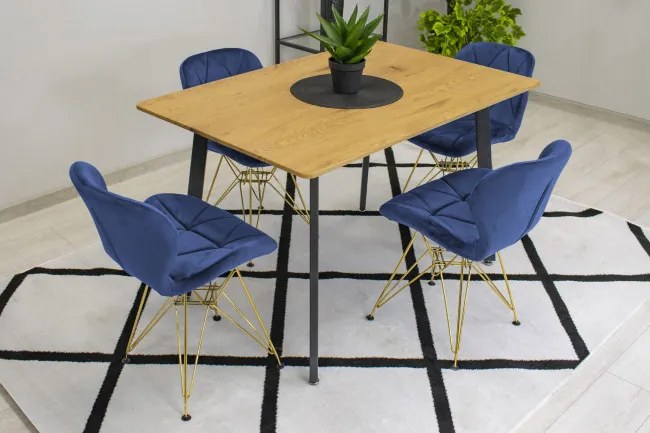 Set dvou jídelních židlí NEST samet granátové (zlaté nohy) 2ks