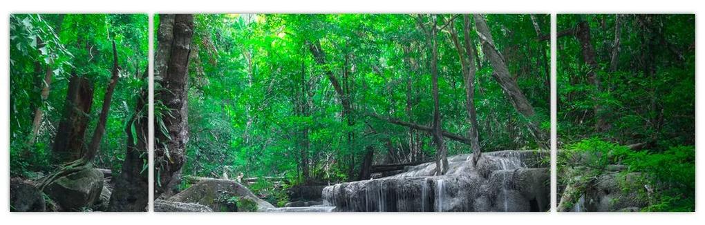 Obraz - Vodopád Erawan, Kanchanaburi, Thajsko (170x50 cm)