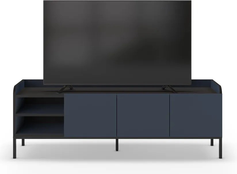 Modrý TV stolek 160x55x42 cm Adara – Marckeric