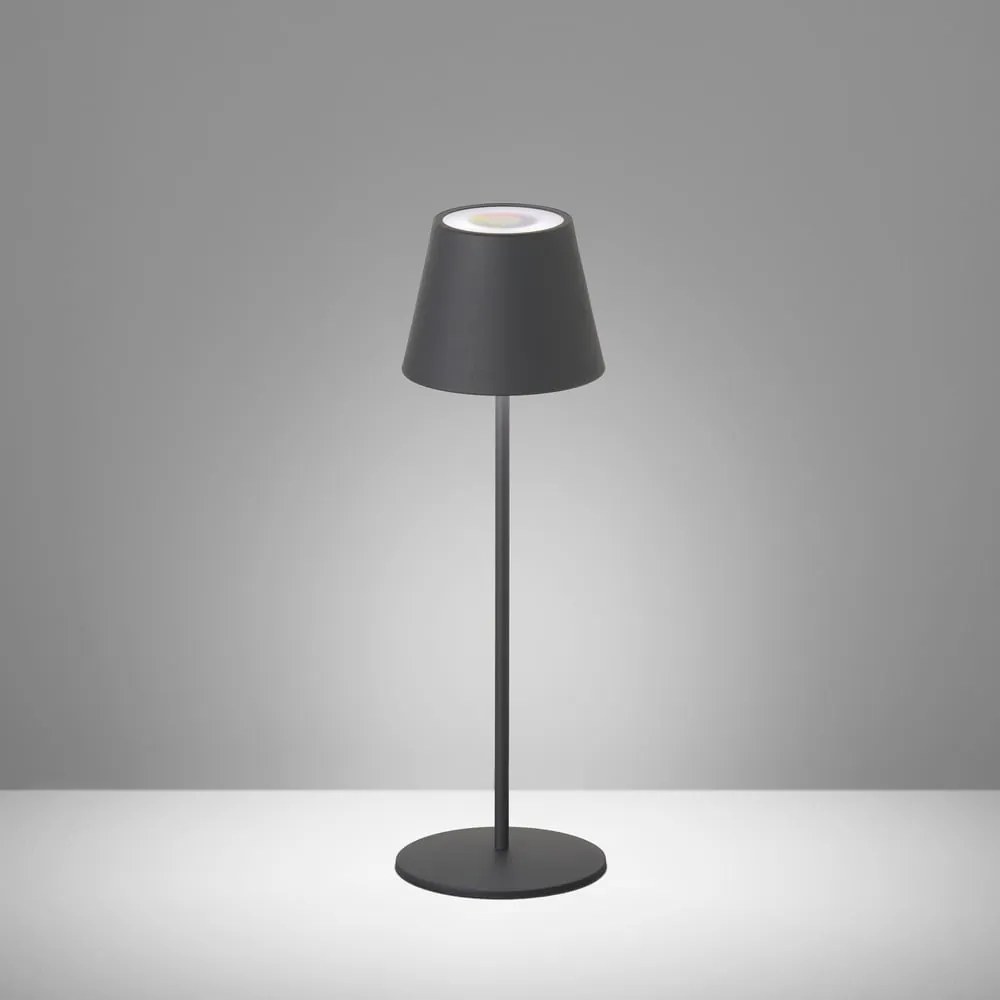 Černá LED stmívatelná stolní lampa se senzorem pohybu a s kovovým stínidlem (výška 38 cm) Tropea – Fischer &amp; Honsel