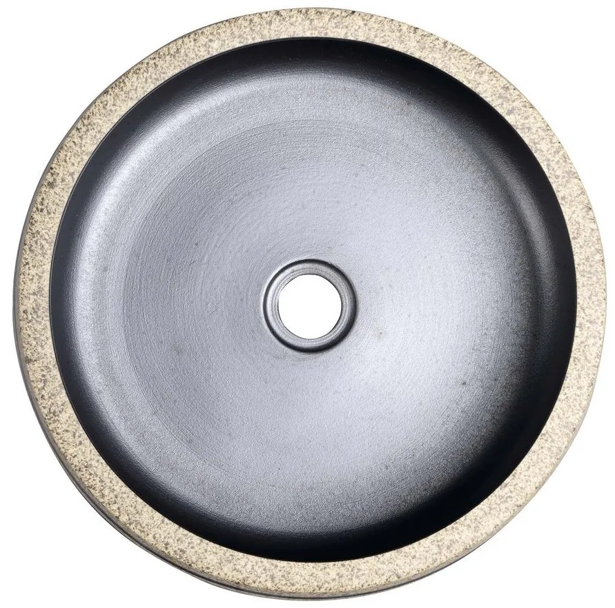 Sapho, PRIORI keramické umyvadlo, průměr 41cm, 15cm, černá/kámen, PI021