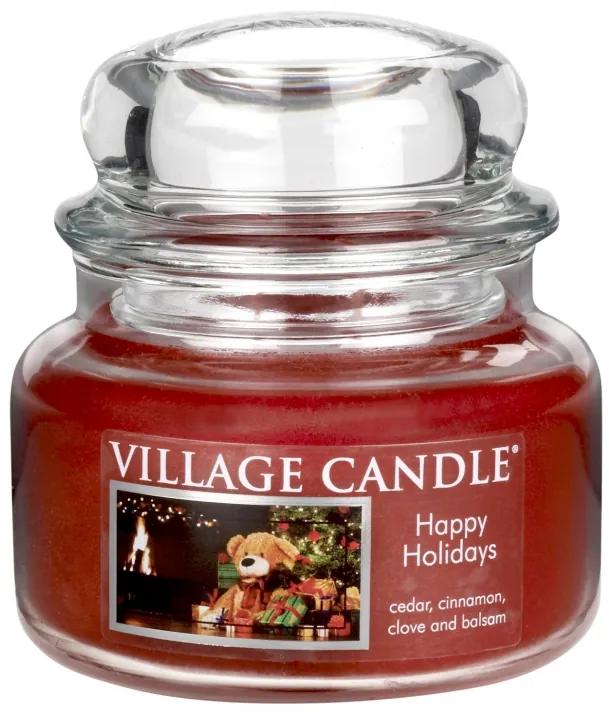 Village Candle Vonná svíčka ve skle, Šťastné Vánoce - Happy Holidays, 11oz Premium