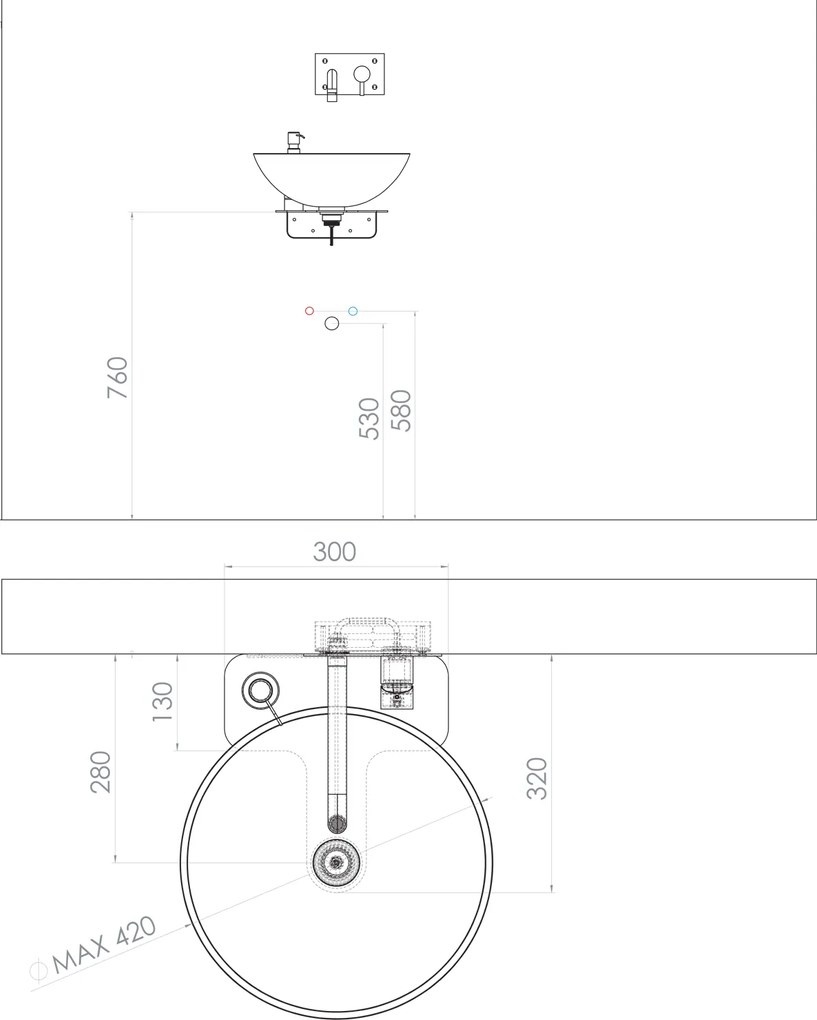 Sapho TETRIS držák s umyvadlem na postavení podomítková baterie černá mat TZ429-01