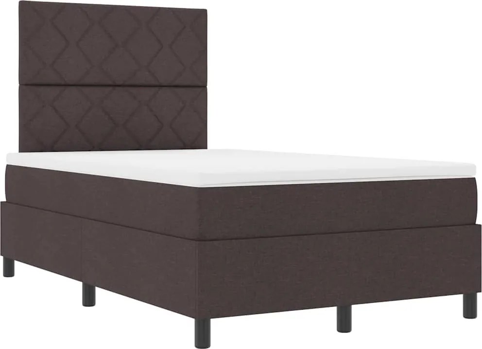 Postel s boxspringem s čelo Tmavě hnědá 120 x 190 cm textil 3339451