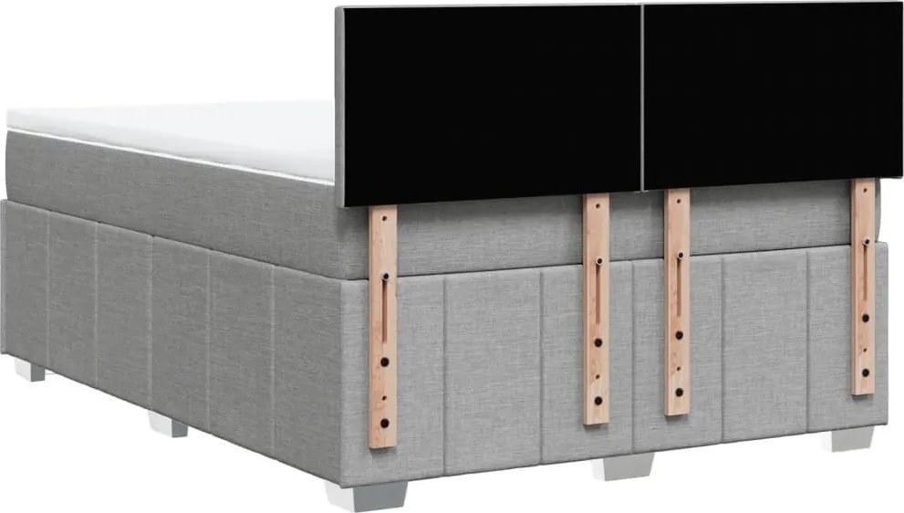 Box spring postel s matrací světle šedá 140 x 190 cm textil 3287056