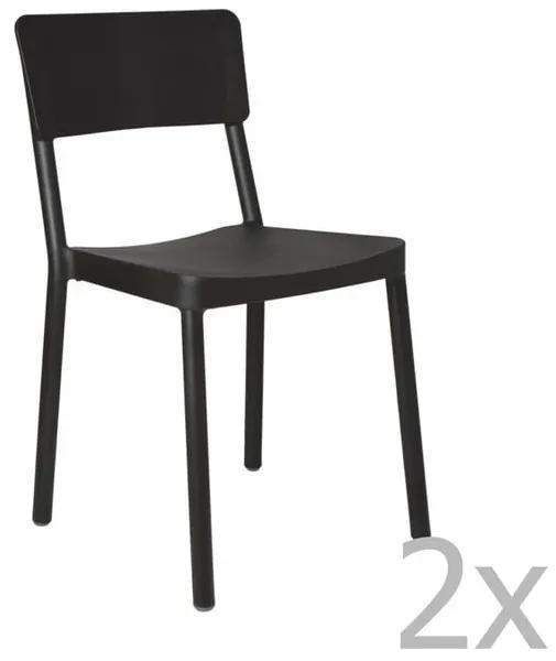 Sada 2 černých zahradních židlí Resol Lisboa