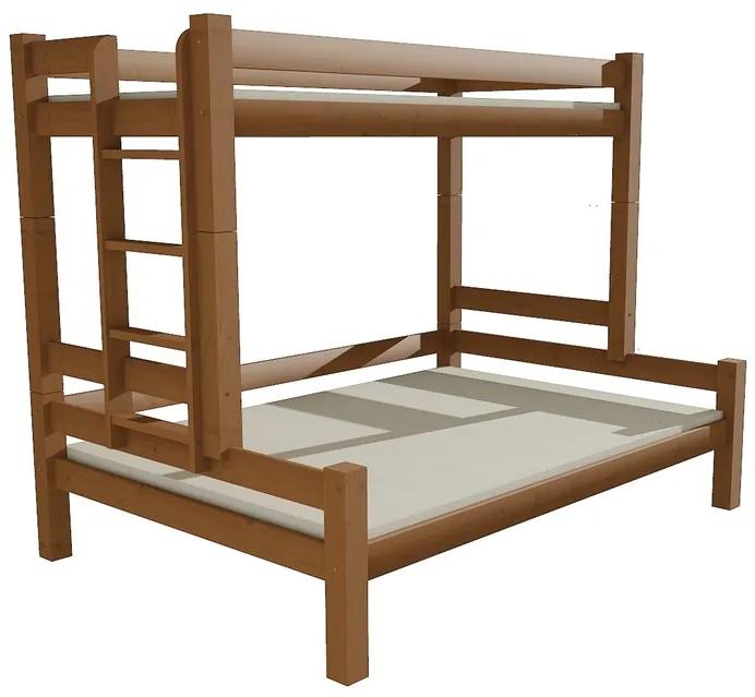 Vomaks Patrová postel s rozšířeným spodním lůžkem 8X8 6B 100/120 x 180 cm bezbarvý lak vlevo (vyobrazeno)