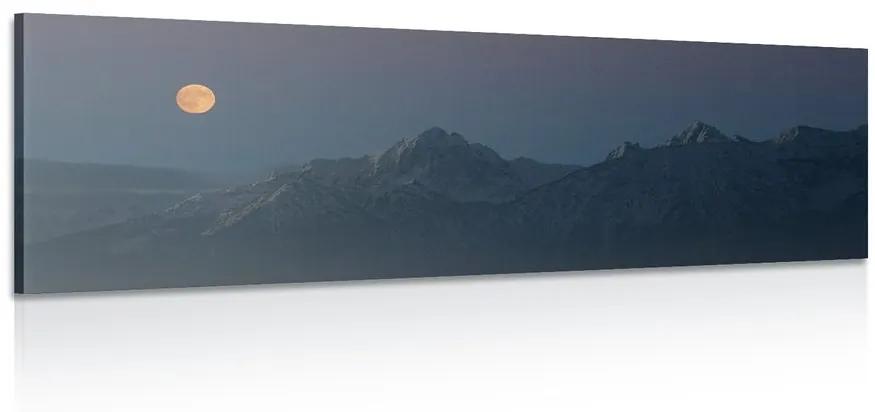 Obraz úplněk měsíce nad horami Varianta: 150x50
