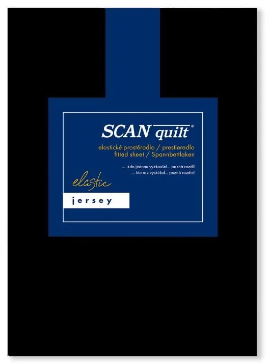 SCANquilt napínací prostěradlo JERSEY ELASTIC LYCRA černá výška matrace do 40 cm 180 x 200 cm