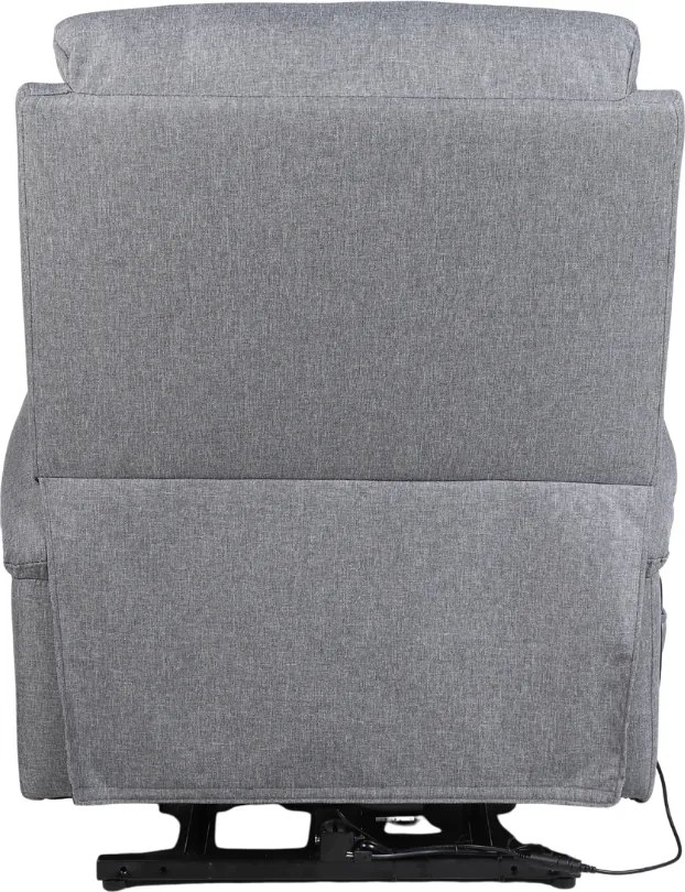 TV křeslo MORGAN s elektrickým polohováním — látka, šedá, nosnost 130 kg