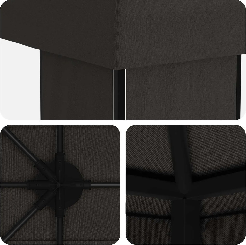 Zahradní altán 6 x 3 m Antracitová Polyester a ocel 190 gsm 3376009