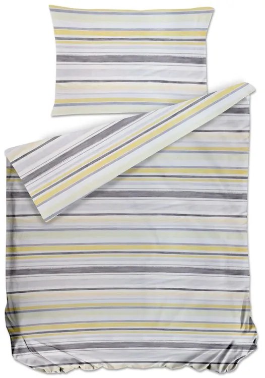 Bierbaum povlečení bavlněný satén 3327 Stripe Yellow 140x200/70x90 cm