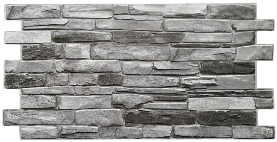 Obkladový 3D PVC panel 98x50 cm - Grey Stone