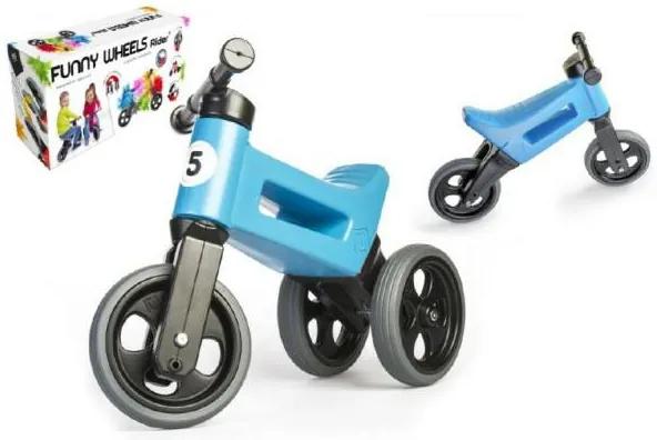 Teddies Odrážedlo FUNNY WHEELS Rider Sport modré 2v1, výška sedla 28/30 cm