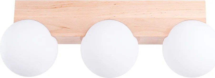 Bílé/v přírodní barvě stropní svítidlo z masivního dřeva se skleněným stínidlem ø 12 cm Solum – Sollux