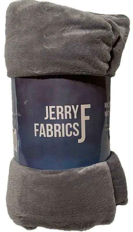 JERRY FABRICS Plyšová deka Tmavě šedá super soft  Polyester, 150/200 cm