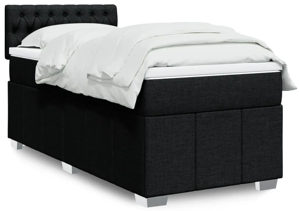 Box spring postel s matrací černá 80 x 200 cm textil 3289204