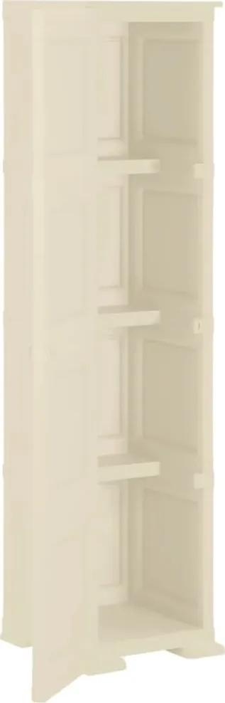 vidaXL Plastová skříňka 40 x 43 x 164 cm design dřeva [340601] Barva: krémová
