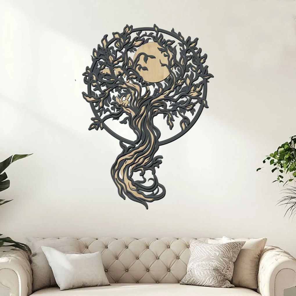 dřevo života 3 vrstvý dřevěný strom ROVNOVÁHY Zvolte rozměr (cm): 43x60, Zvolte barvu dekoru: Ořech-Dub Sonoma