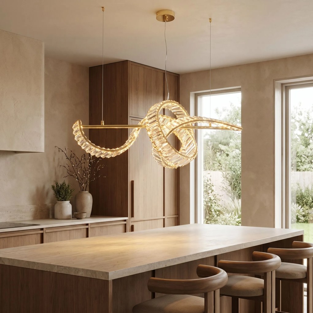 Toolight Toolight, LED závěsné stropní svítidlo 80cm, SWE082-CP, zlatá, OSW-30211