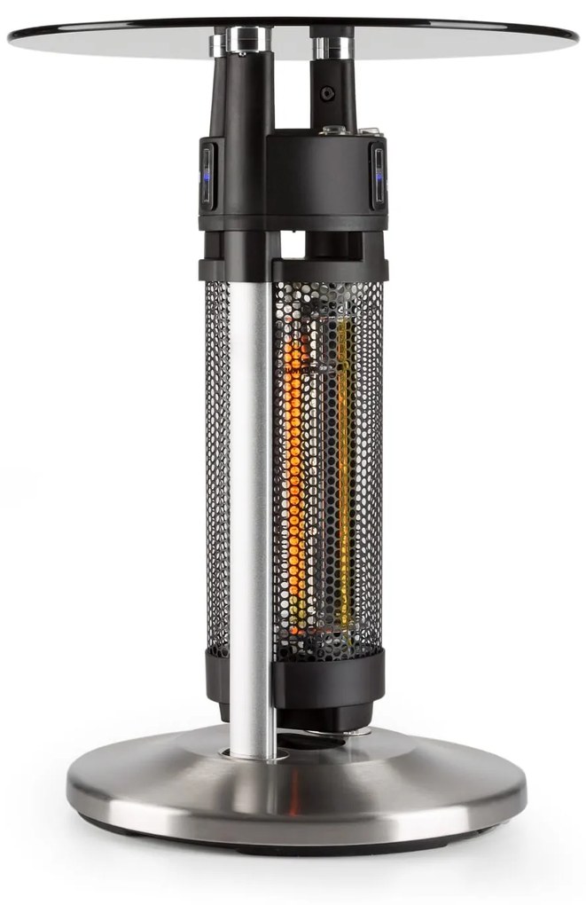 Blumfeldt Primal Heat 65, infračervený ohřívač, bistro stůl, 1200 W, uhlíkové výhřevné těleso, LED, 65 cm, sklo