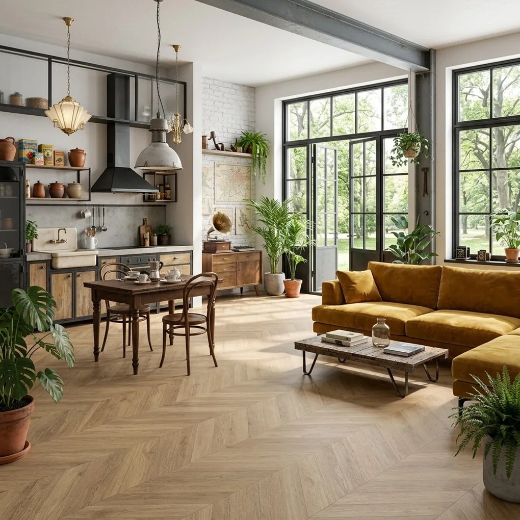 Gerflor, PVC podlaha - lino AladinTex Ultra 2346 Azay cream, na míru, šíře 4m, hnědá, filc, chodba / předsíň