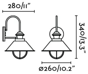 FARO 71128 - Venkovní nástěnné svítidlo NAUTICA 1xE27/11W/230V