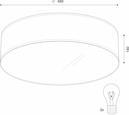 Stropní svítidlo SIRJA 2xE27/15W/230V pr. 45 cm bílá