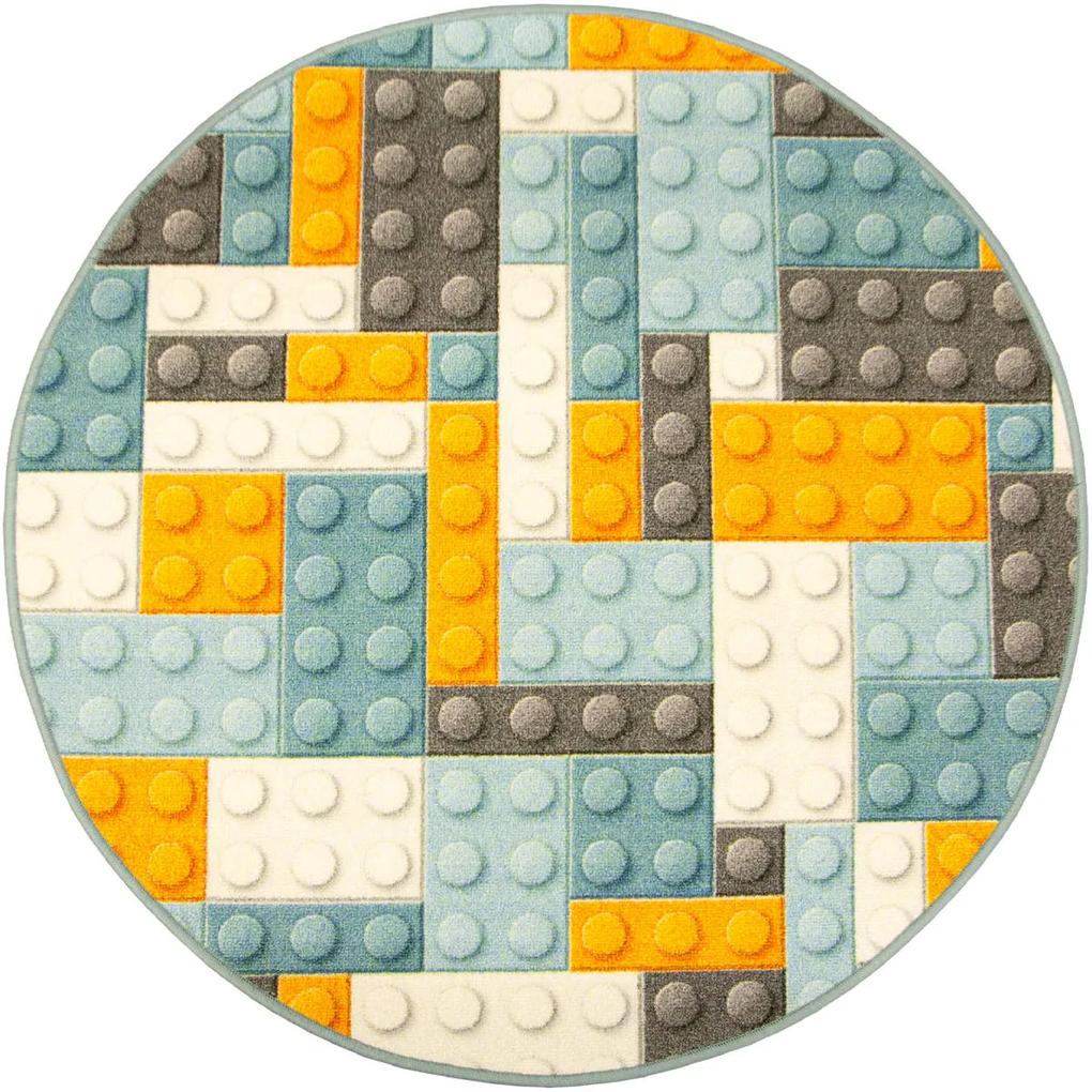 Kulatý dětský koberec Kostky Lego vícebarevný Rozměr: průměr 150 cm